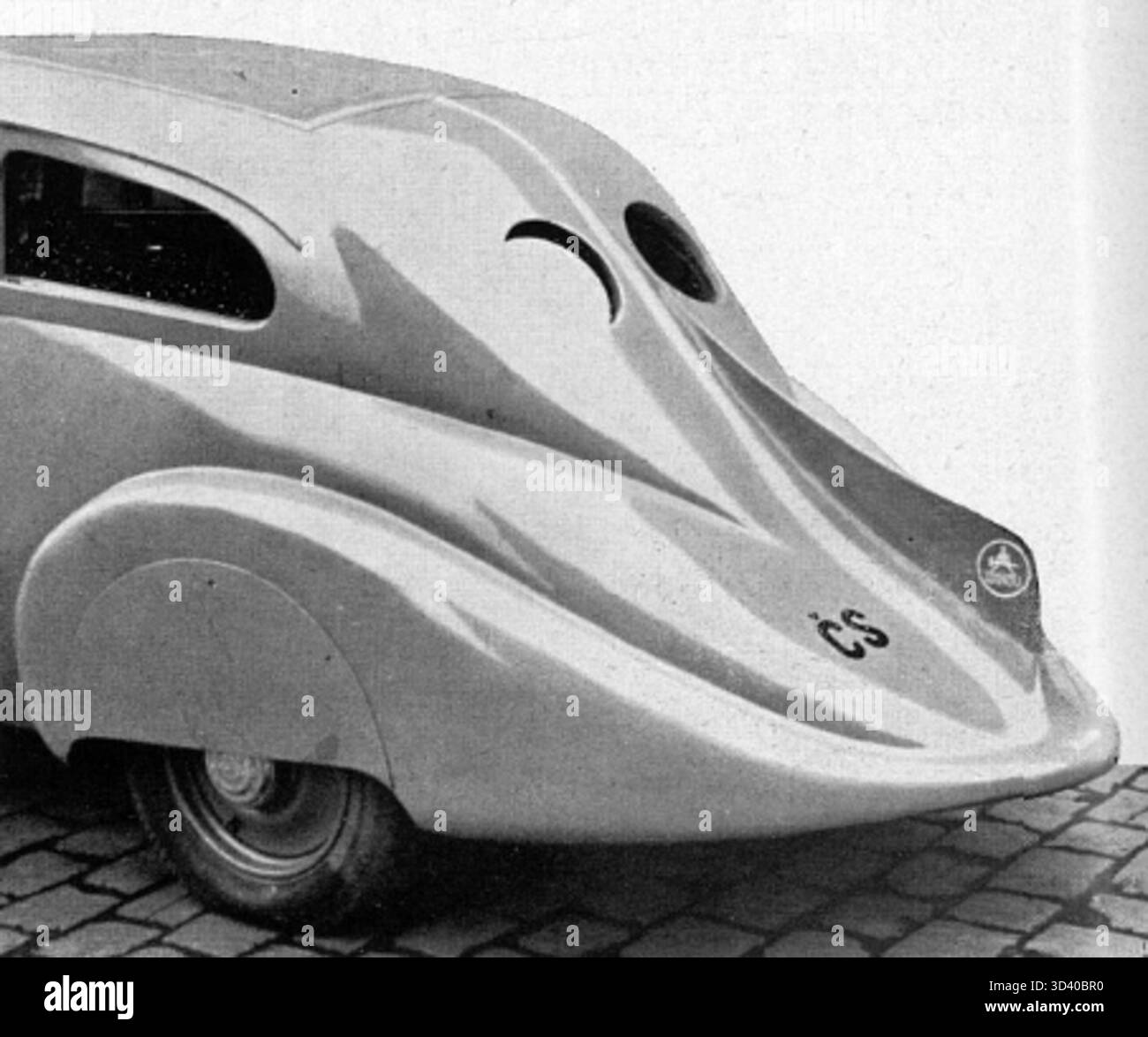This 1933 image shows the distinctive rear of the Wikov 35 Kapka, a ...