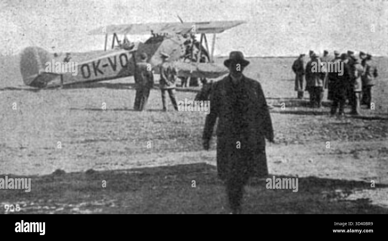 The Letov 128 aircraft, registered OK-VOT, pictured at an airfield in ...