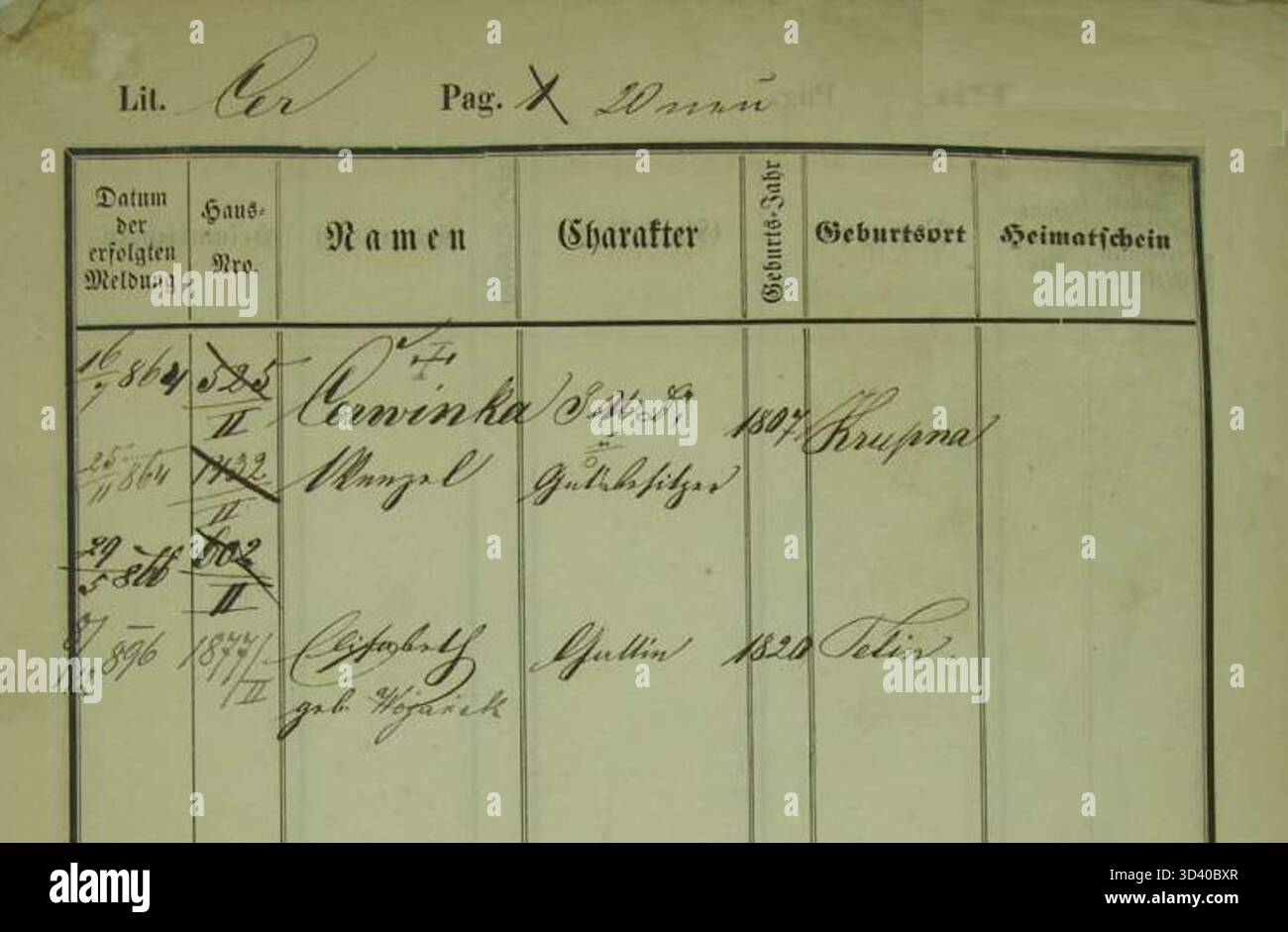 This image from 1864 depicts the conscription process in Prague, part ...