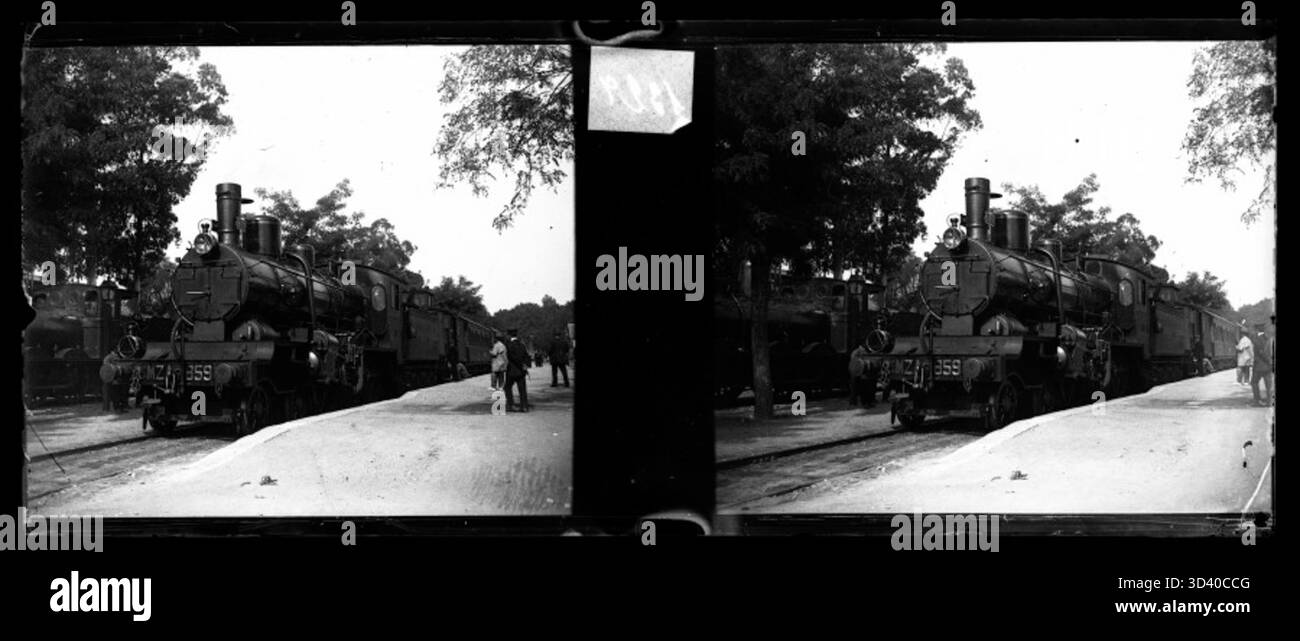 A photograph of the MZA 859 steam locomotive at the front of a ...