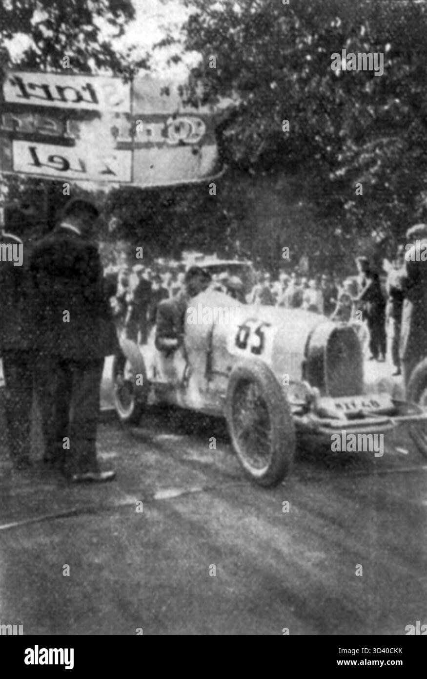 Milo Bondy is pictured on a Bugatti T37A at the Ecce Homo race on ...