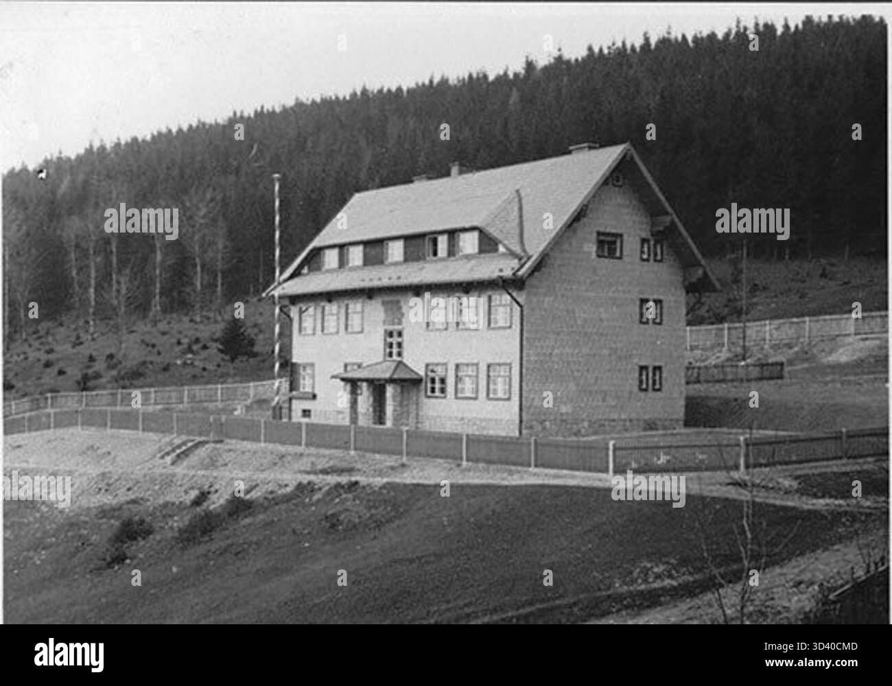The Stozek school in the Zimny Návsí settlement, pictured in 1935. This ...