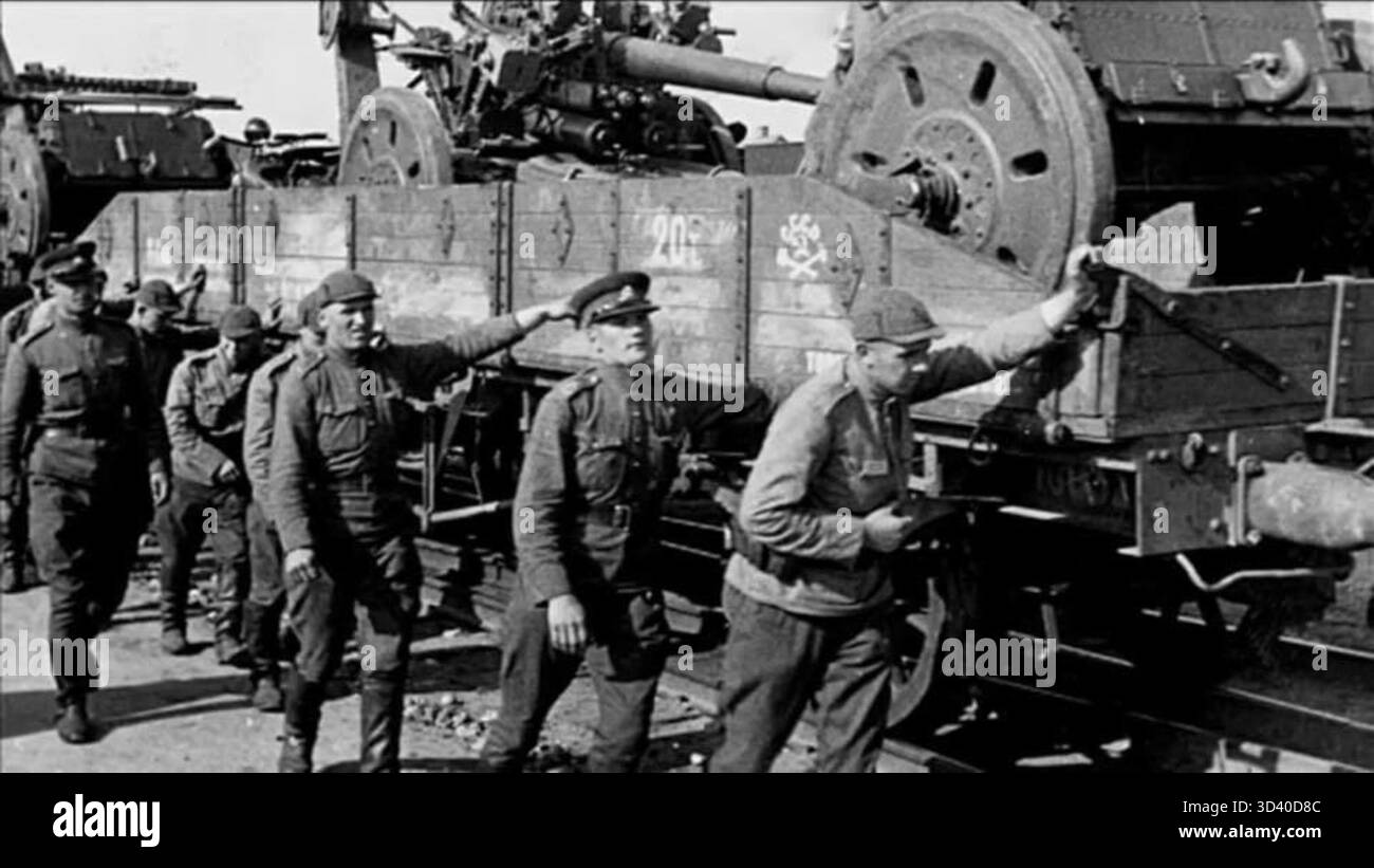 Lithuanian Army soldiers capturing heavy artillery from the retreating ...