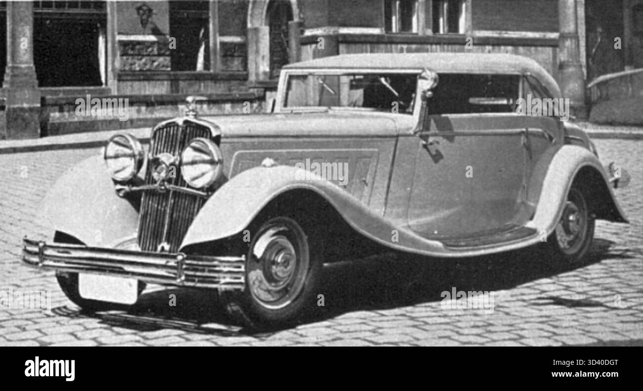 This 1937 image captures the Wikov 40, a luxury 10-seater convertible ...