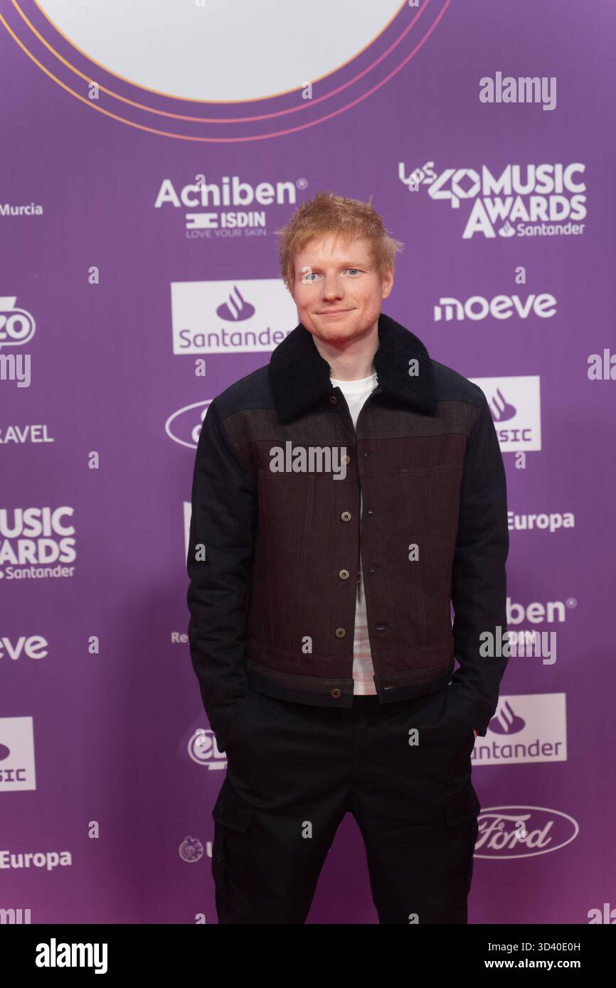 Singer Ed Sheeran during the photocall prior to the Los40 Music Awards ...
