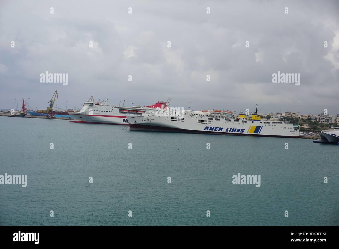 Large passenger ferries (ANEK LINES and Minoan Lines) docked in the ...
