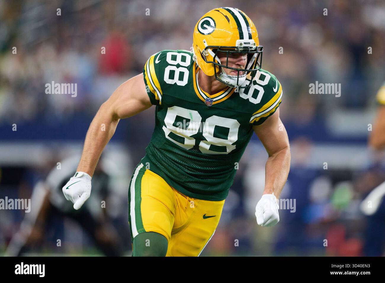 FILE - Green Bay Packers tight end Luke Musgrave (88) runs a route ...