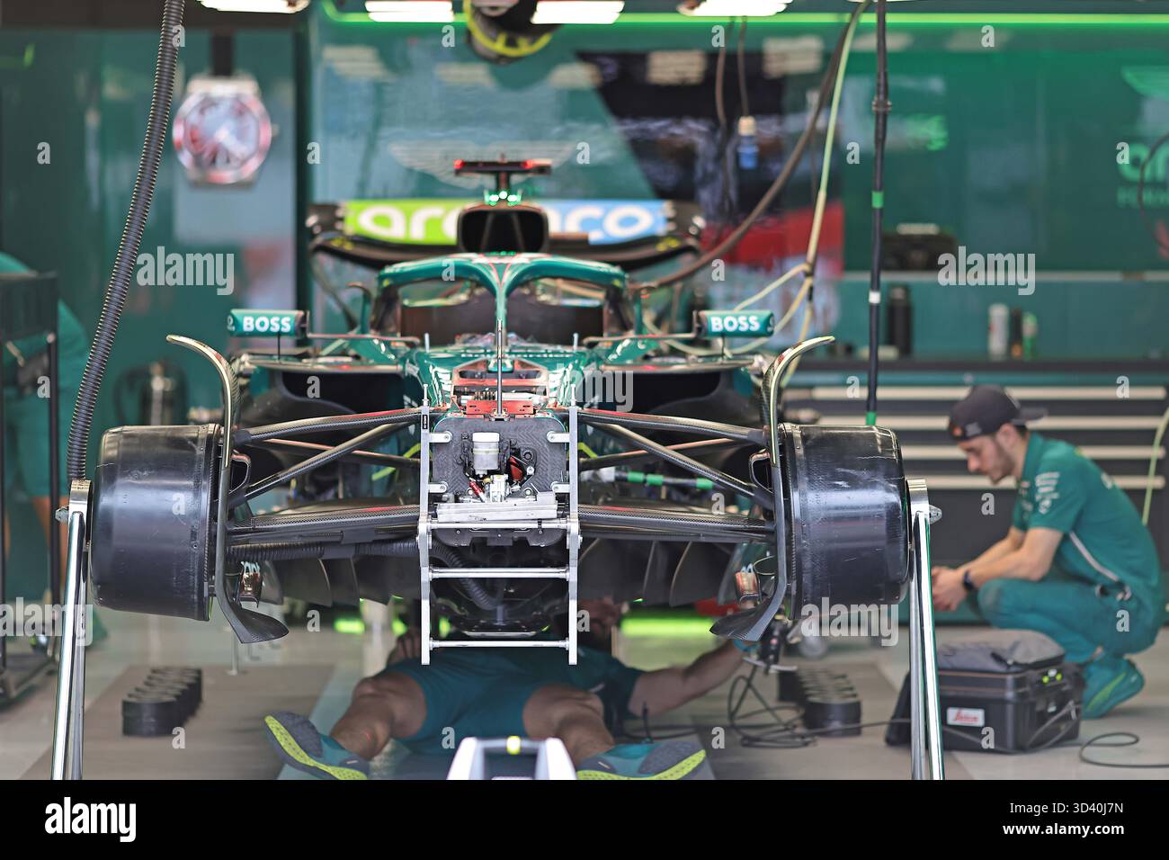 6th November 2925; Sao Paulo, Brazil; Mechanics prepare the car of ...