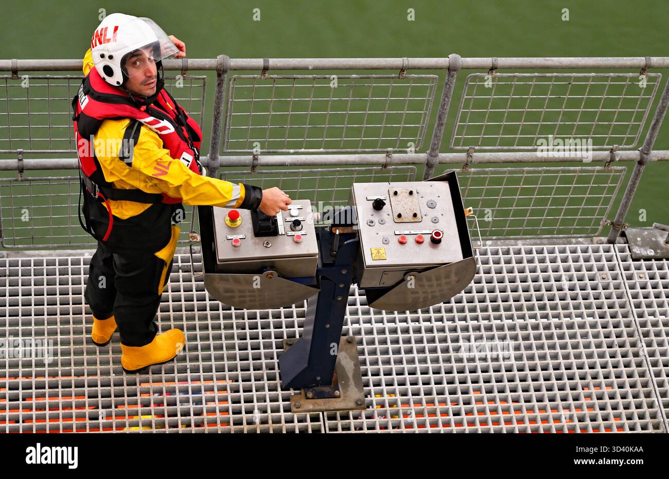 6 November 2025. RNLI personnel at the control station, pier head ...
