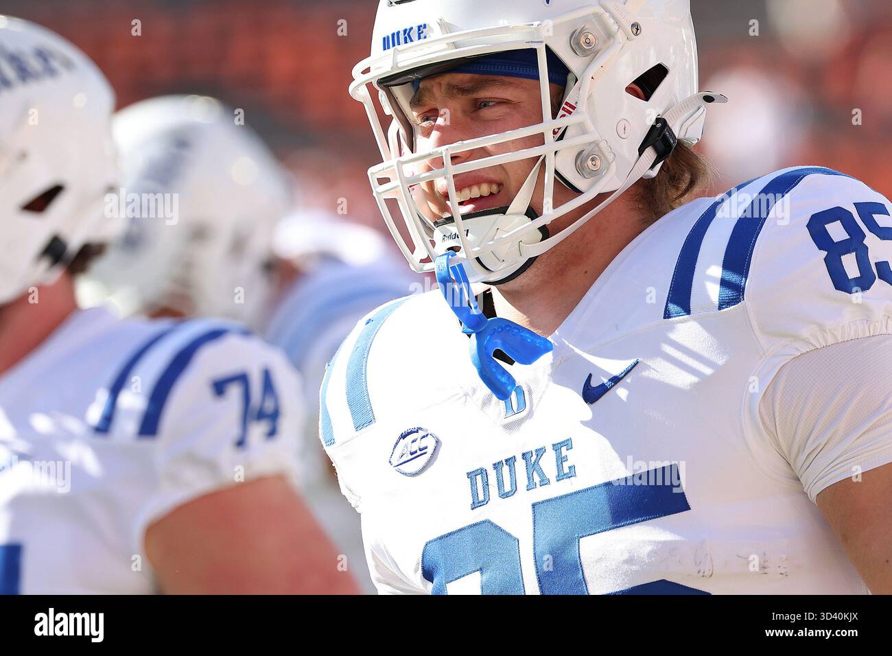 CLEMSON, SC - NOVEMBER 01: Duke Blue Devils tight end Jeremiah Hasley ...