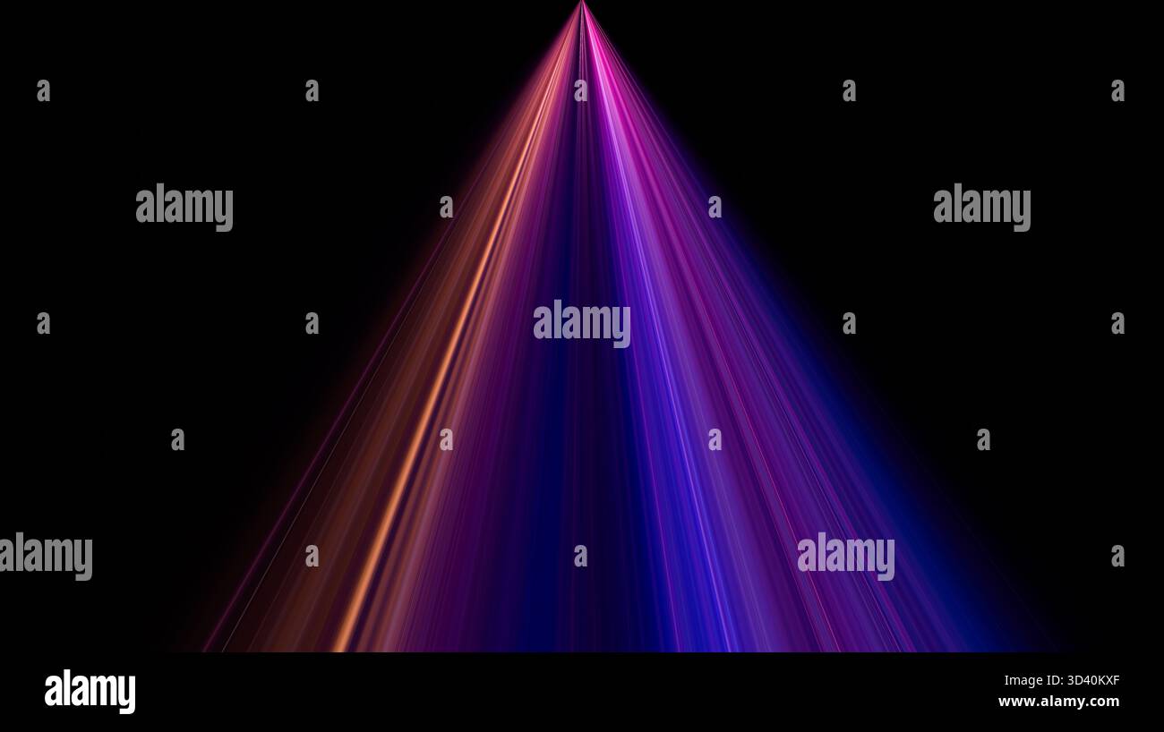 Vibrant Converging Light Beams on Black .Futuristic data flow ...
