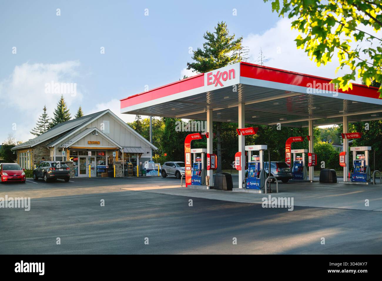 Latham, NY - Sep 18, 2025: Exxon gas station on Loudon Road in Latham ...