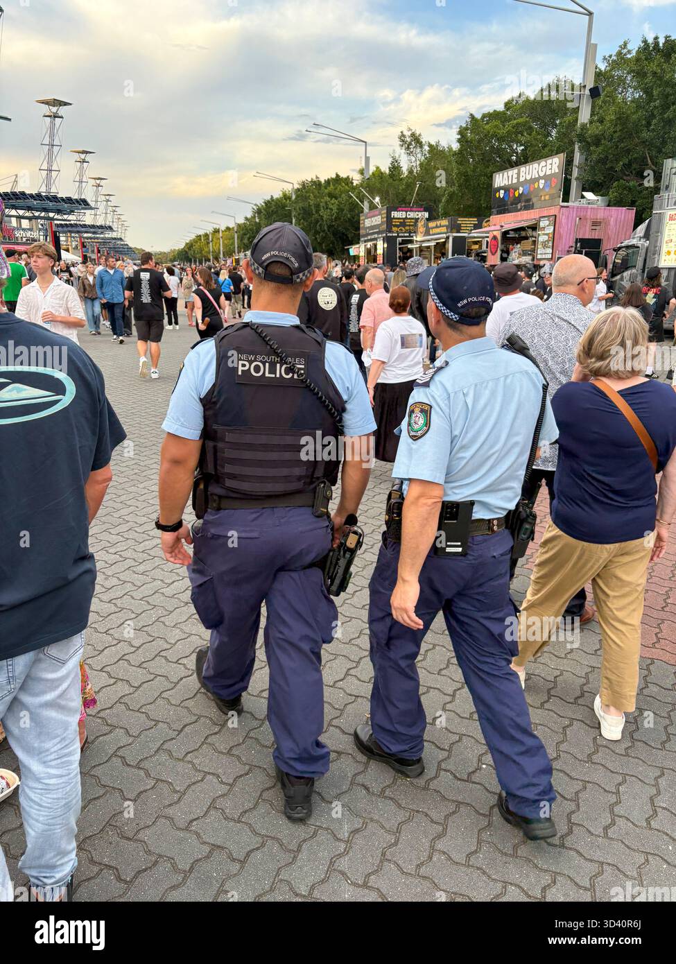 Australian police officers, two male New South Wales policemen patrol ...