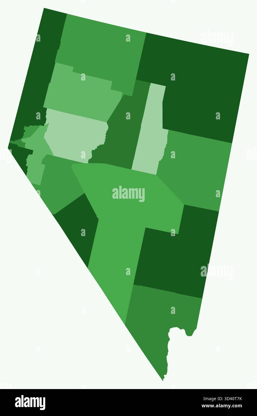 Map of Nevada with counties. A simple state border map with county ...