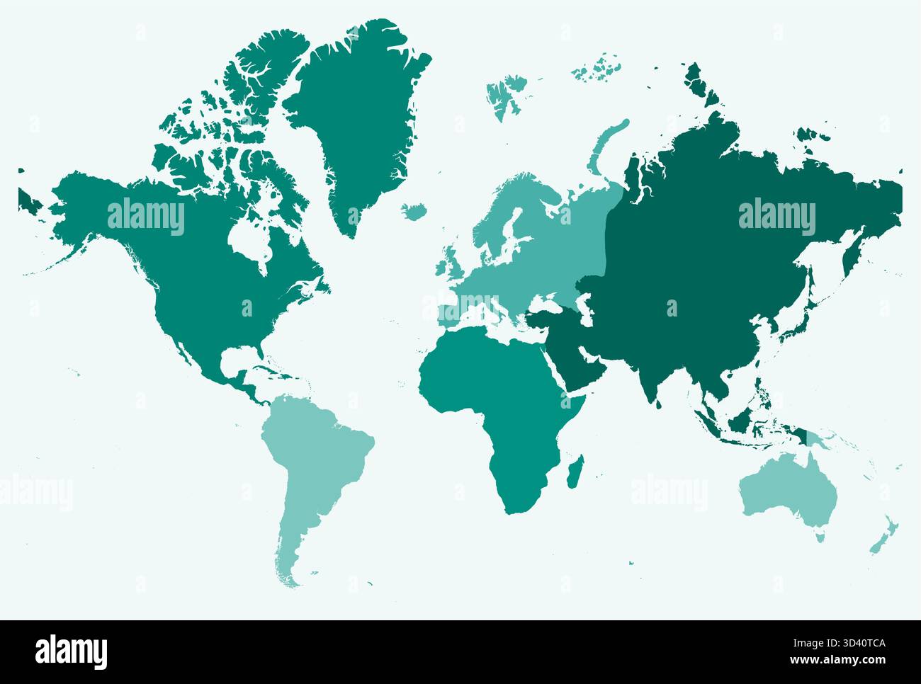 Map of the World. Just a simple border map with continent division ...