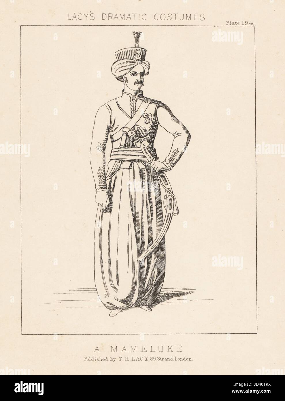 Costume of a mamluk mercenary, Ottoman Empire, 18th century. In turban ...