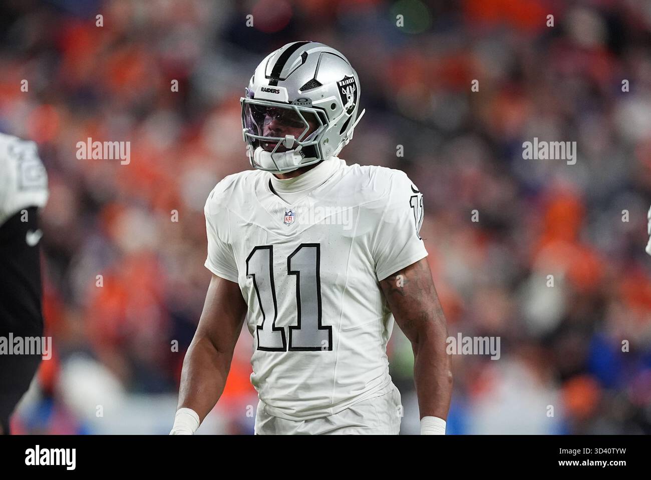 Las Vegas Raiders safety Jeremy Chinn (11) in the second half of an NFL ...
