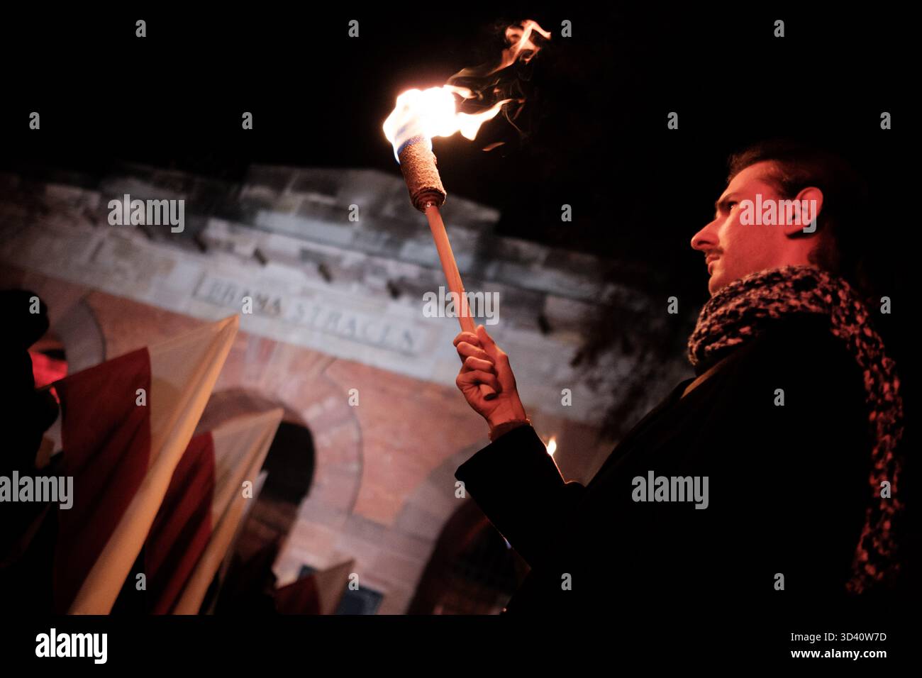 November 7, 2025, Warsaw, Masovian Voivodeship, Poland: A person holds ...