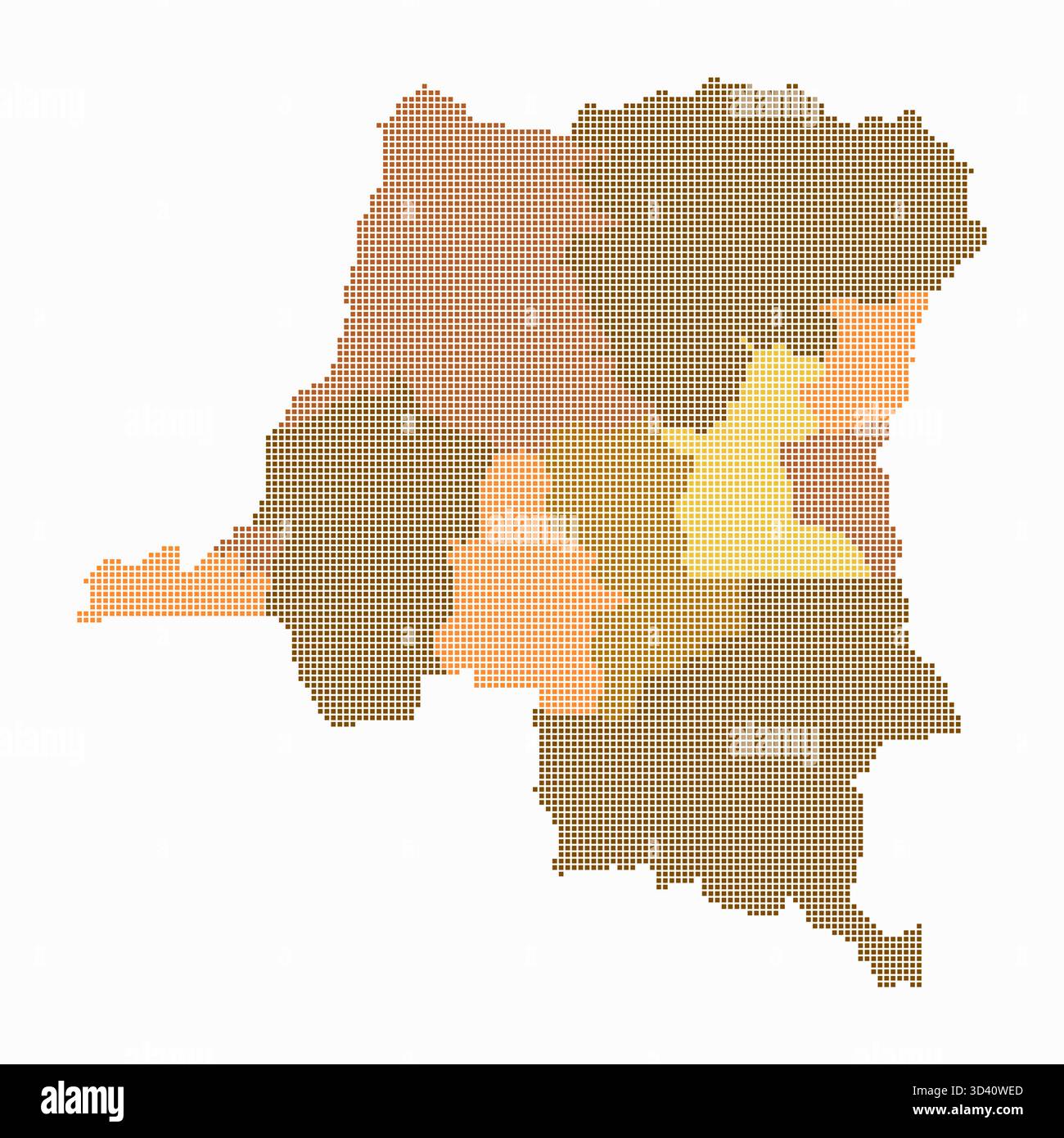 Democratic Republic of the Congo dotted map. Digital style map of the ...