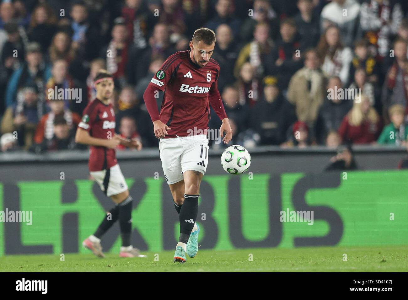Matej Rynes of Sparta Praha seen in action during the UEFA Conference ...