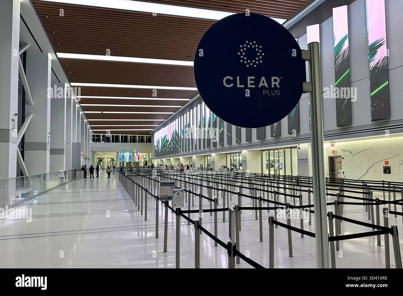 The security line is seen empty at LaGuardia Airport in New York ...