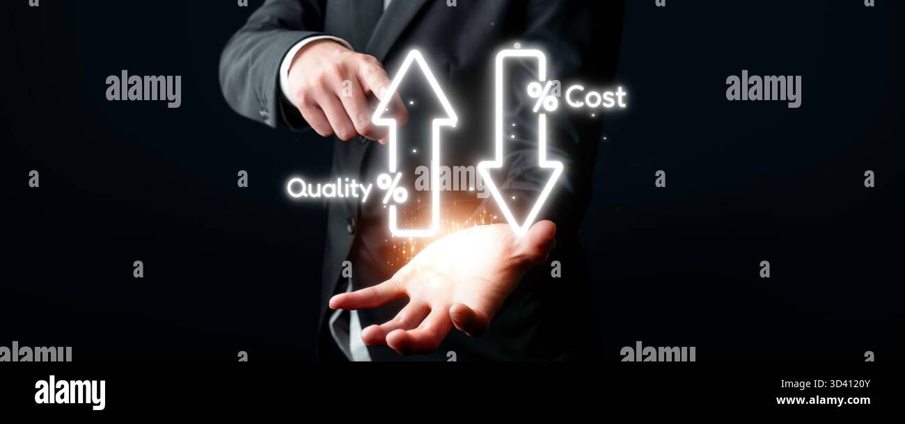 Cost reduction, cost saving concept shown by digital graphic EIDE ...
