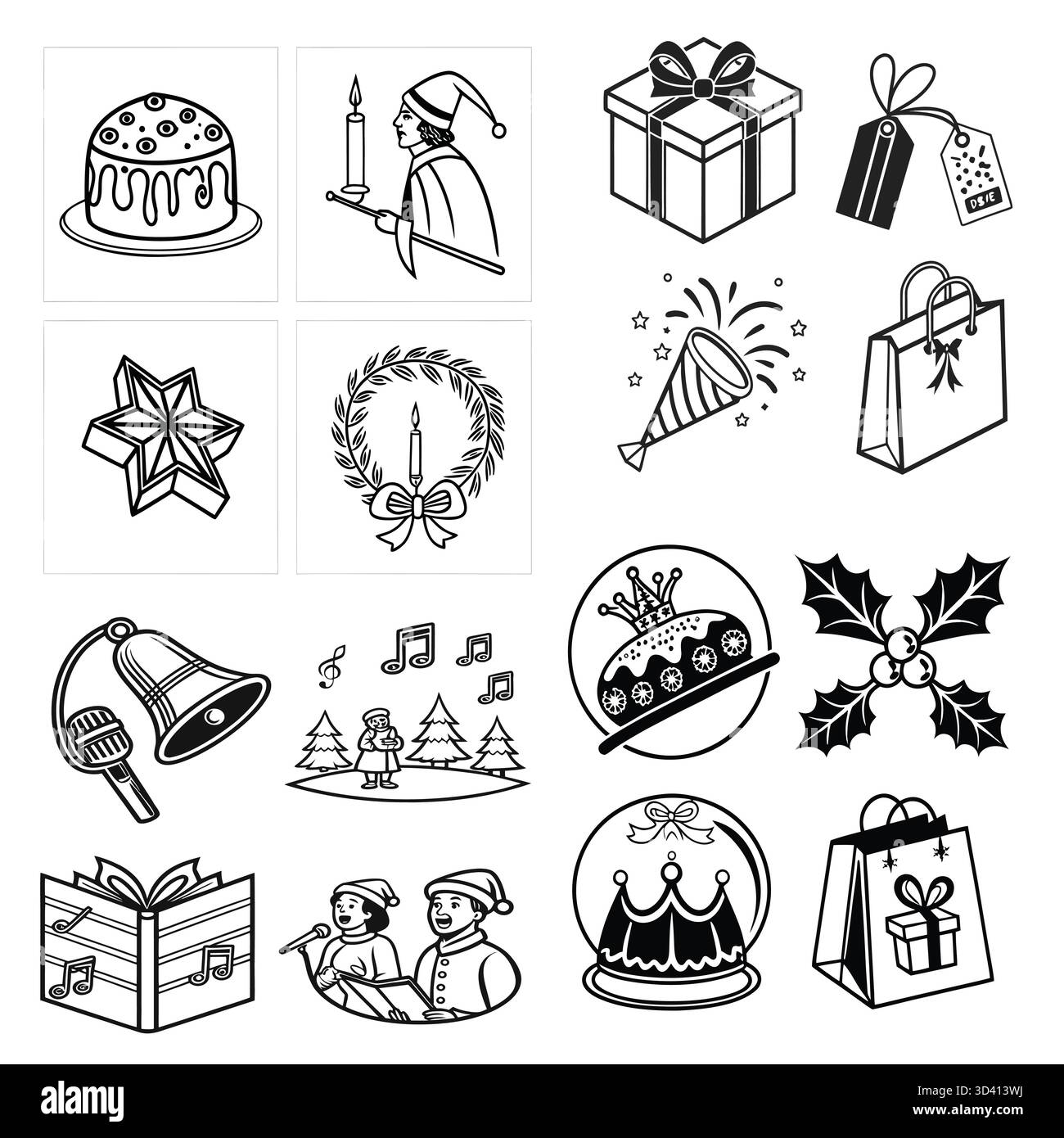 Festive charm vector vectors Black and White Stock Photos & Images - Alamy