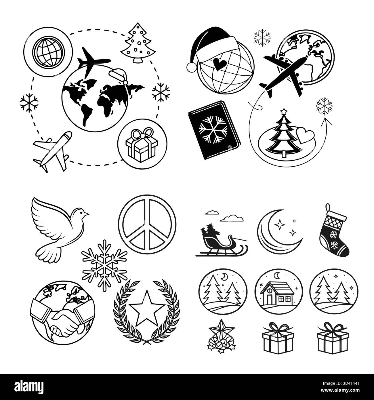 Set gifts christmas decor Stock Vector Images - Alamy