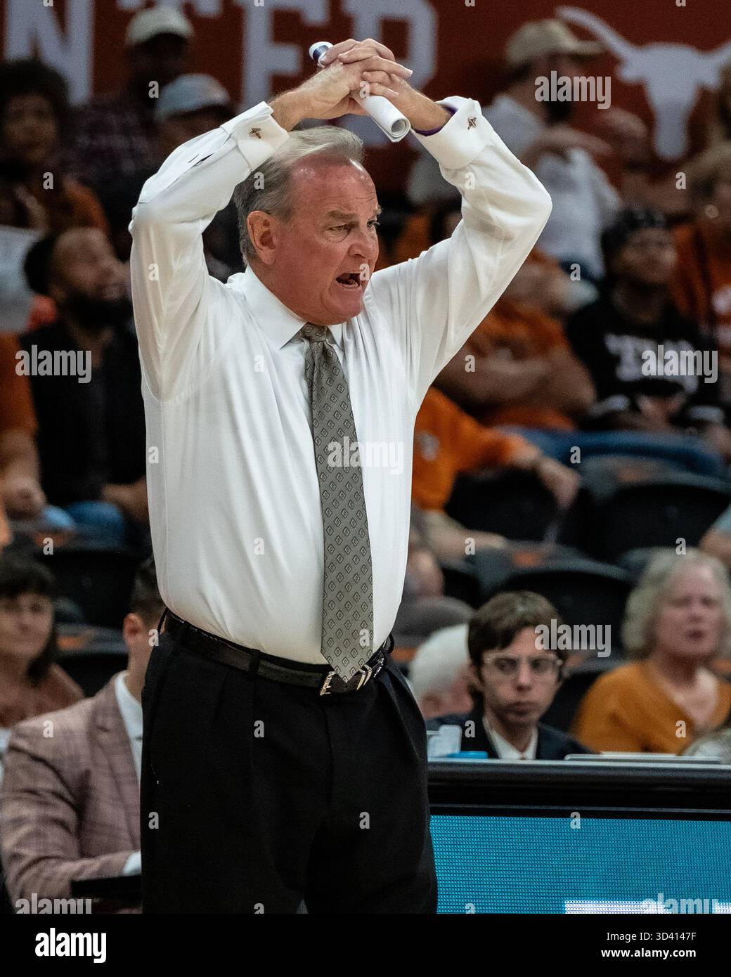 Nov 7 , 2025. Head coach Vic Schaefer of the Texas Longhorns in action ...