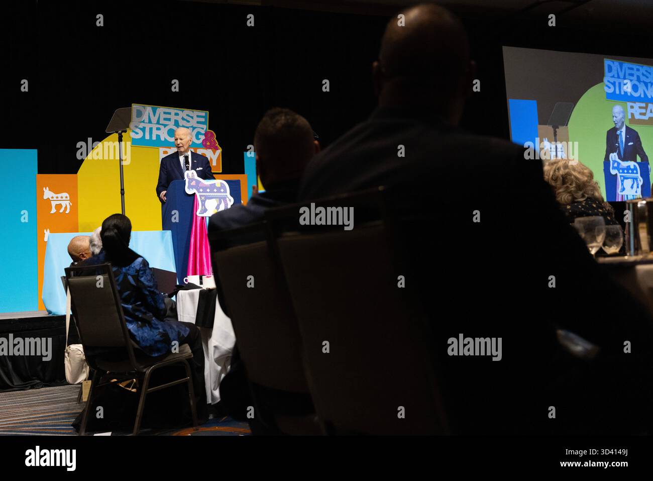 Former President Joe Biden speaks during the Ben Nelson Gala, Friday ...