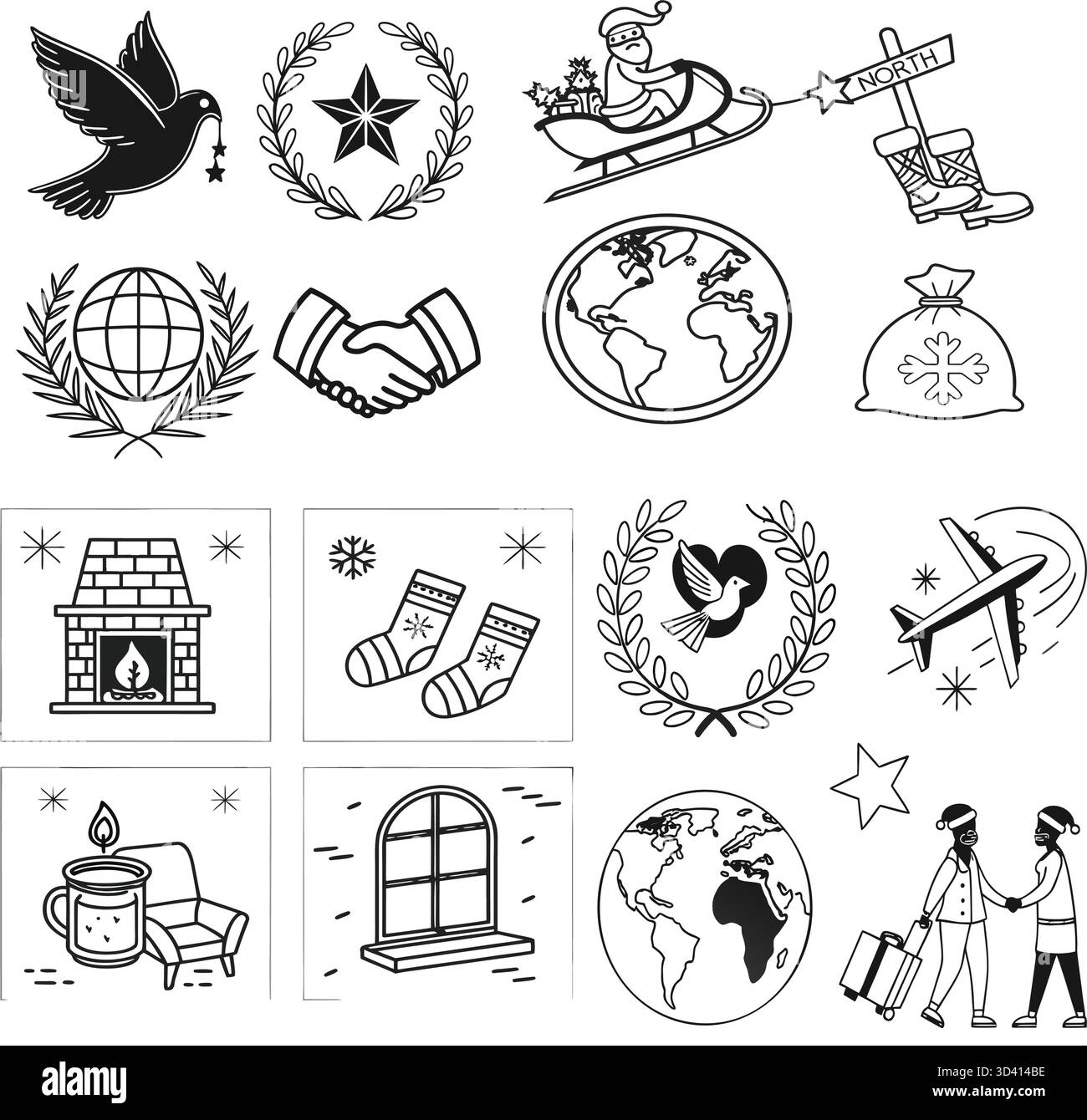 Christmas gifts festive decor Black and White Stock Photos & Images - Alamy