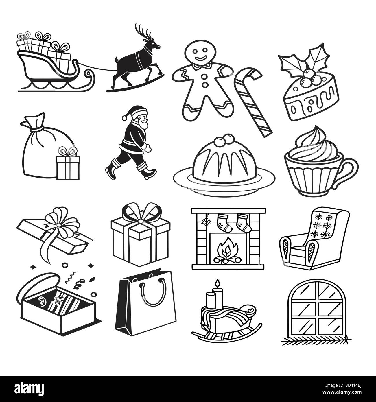 Winter doodle pack Stock Vector Images - Alamy