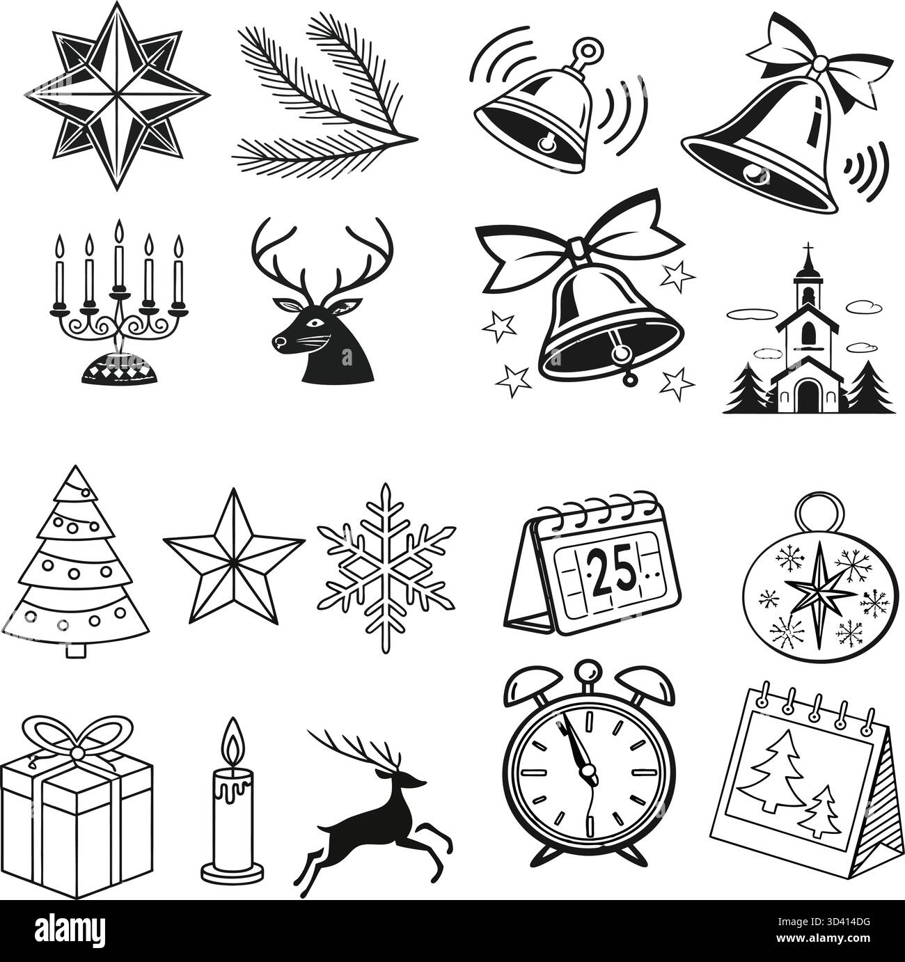 Christmas reindeer pack Cut Out Stock Images & Pictures - Alamy