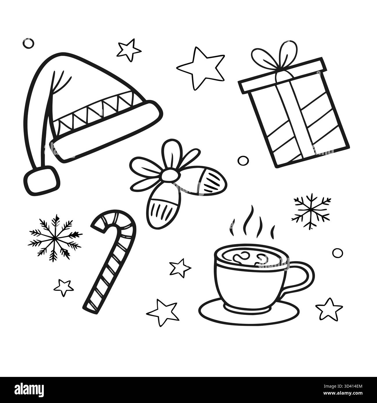 Minimalist christmas tree drawing Cut Out Stock Images & Pictures - Alamy