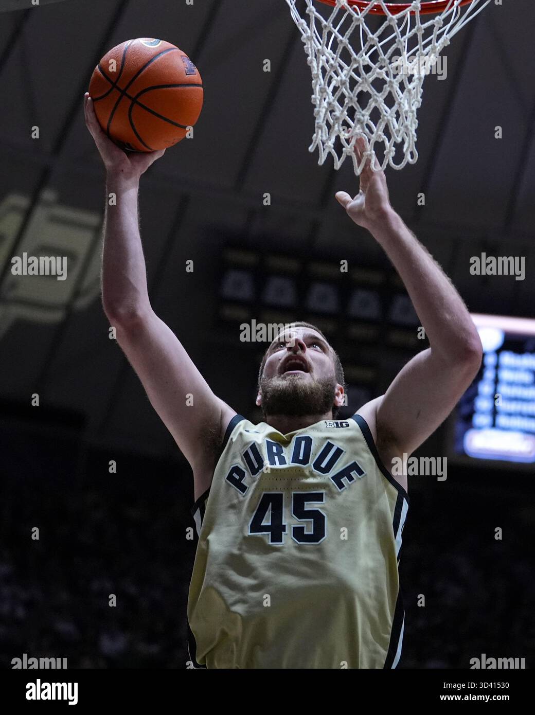 Purdue center Oscar Cluff (45) plays against Oakland during the second ...