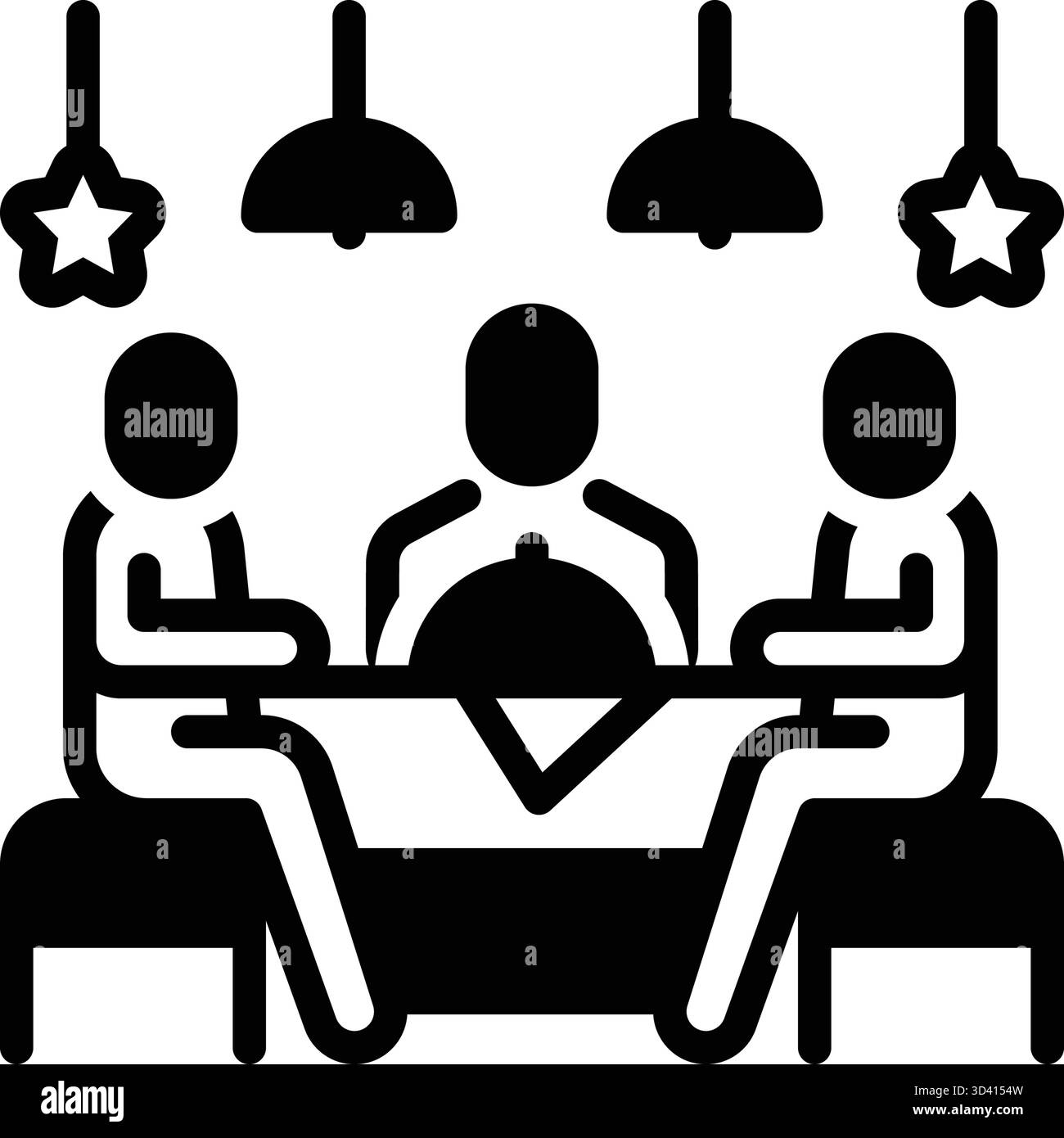 Family dinner table together Cut Out Stock Images & Pictures - Alamy