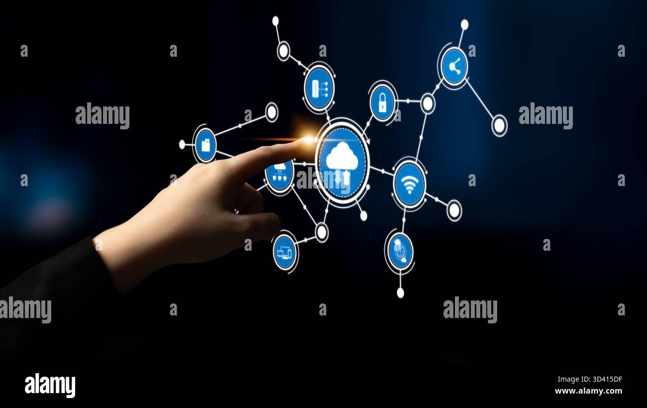 Modern digital interface displaying saas hi-res stock photography and ...