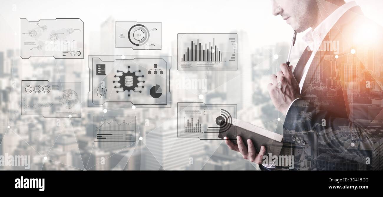Big data visualization dashboard showing analytics, insights, and ...