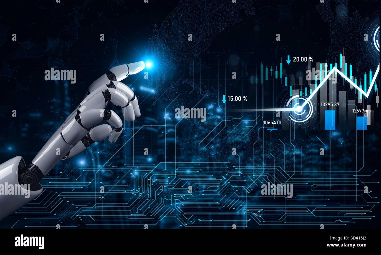 Robotic hand points ai hi-res stock photography and images - Alamy