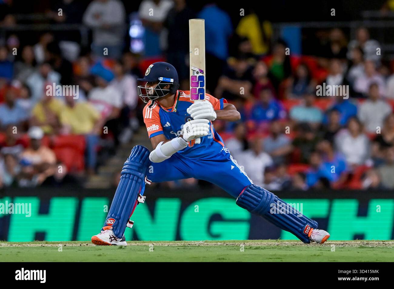 Washington Sundar of India bats during game four of the T20 ...