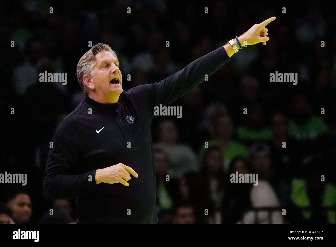 Minnesota Timberwolves head coach Chris Finch directs his team as they ...