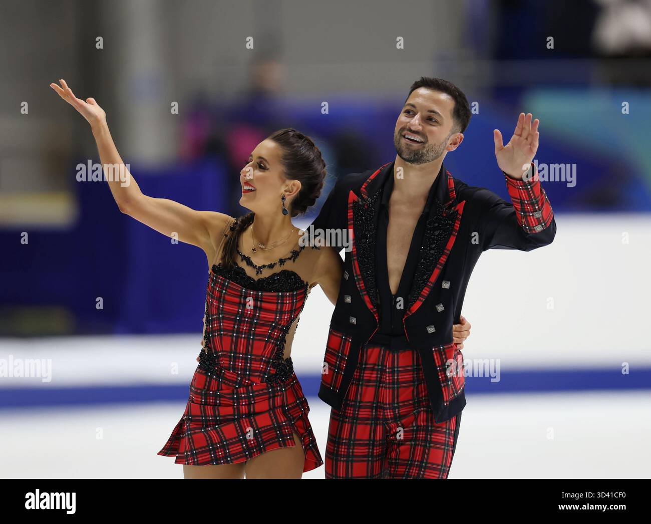 Lilah FEAR and Lewis GIBSON of the United Kingdom react after the Ice ...