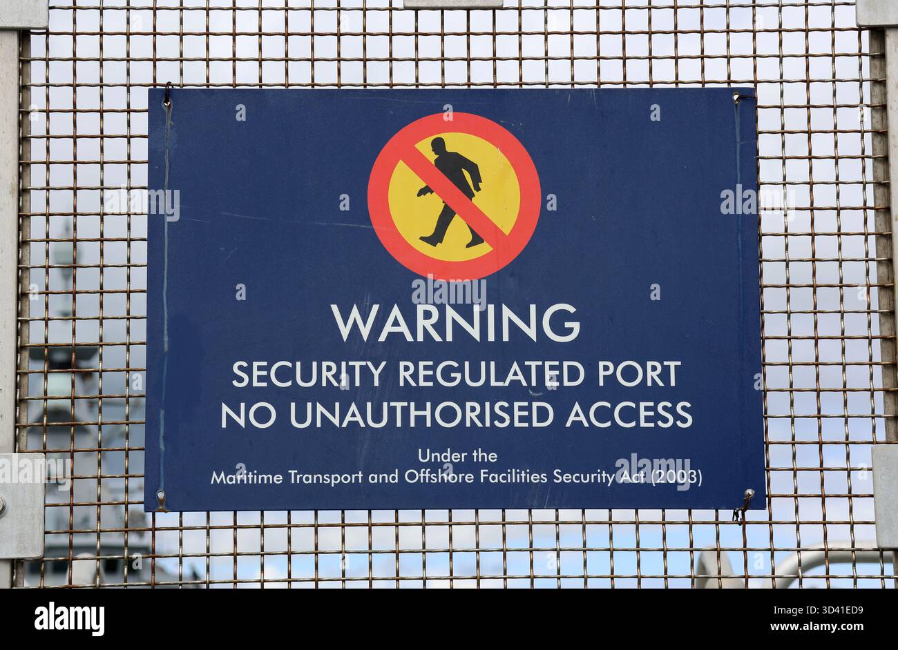Warning - Security Regulated Port - No Unauthorised Access sign ...