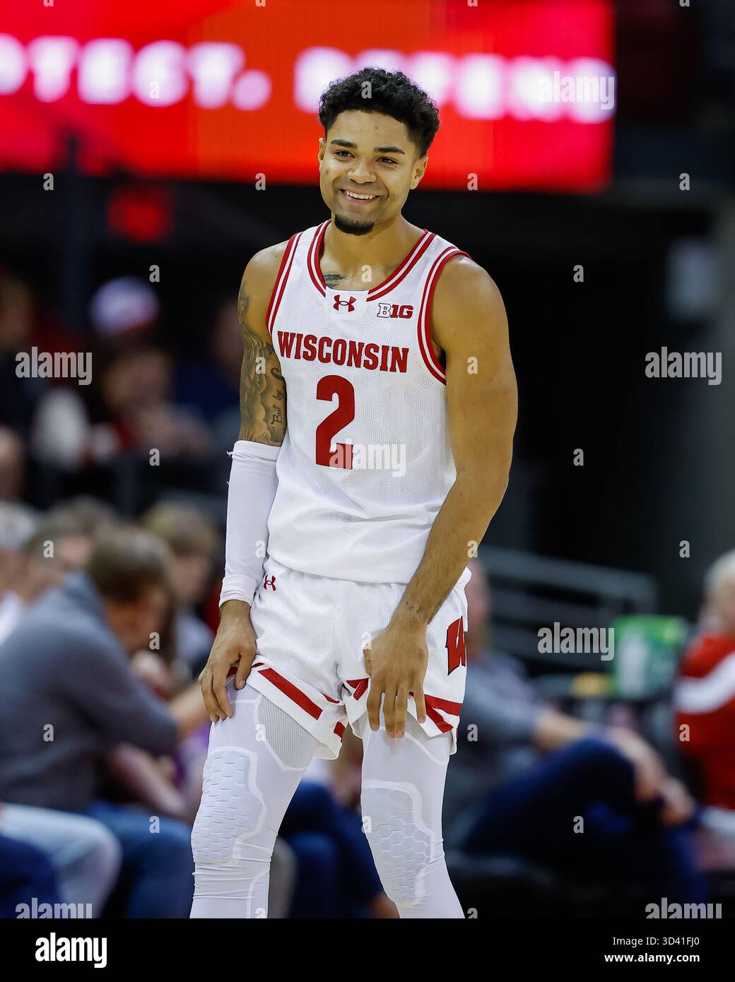November 7, 2025: Wisconsin Badgers guard Nick Boyd (2) during the NCAA basketball game between ...