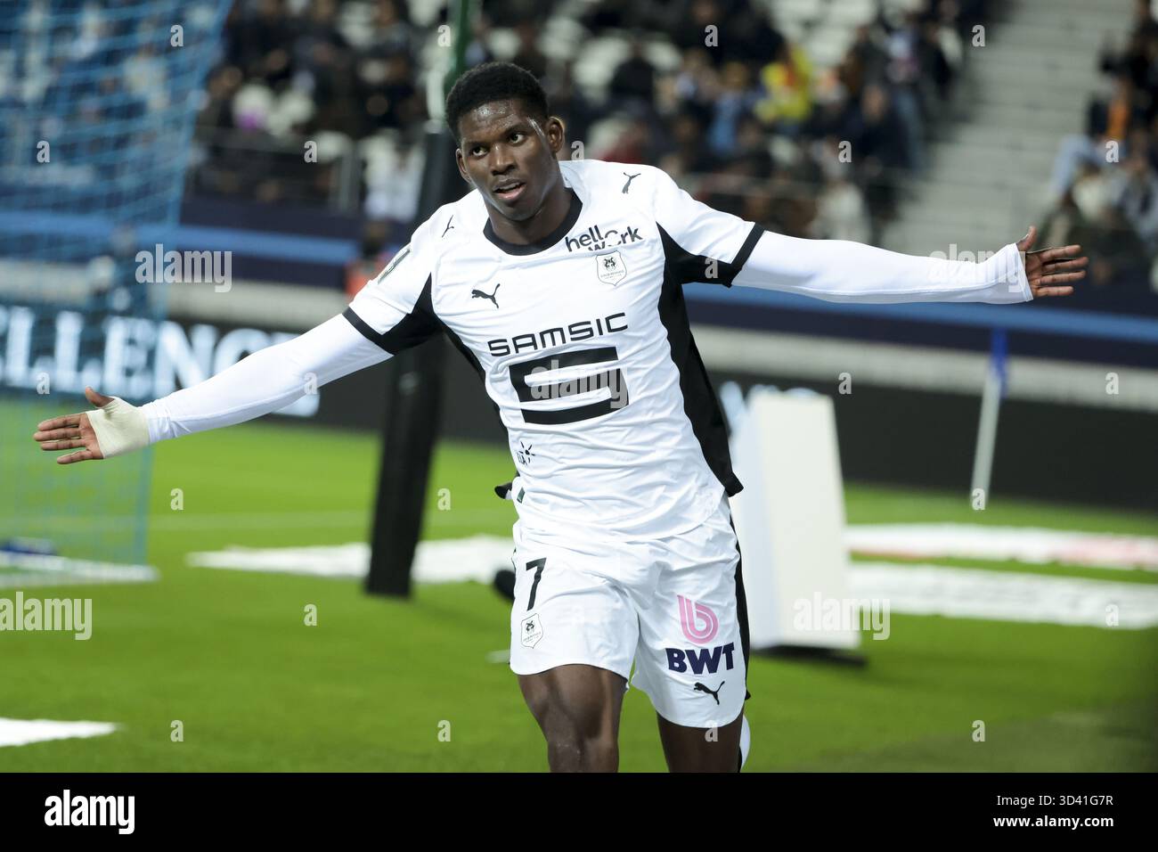 Breel Embolo of Rennes celebrates his goal during the French ...