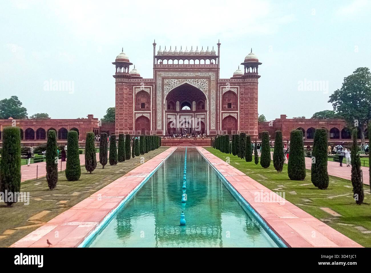 Grand Mughal Gateway With Reflecting Pool, Symmetrical Gardens, Red ...