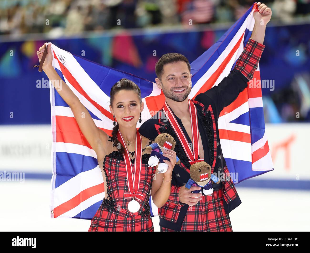 Lilah FEAR and Lewis GIBSON of the United Kingdom pose for photos after ...