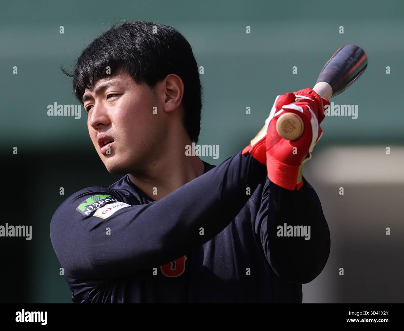 Kazuma Okamoto, a slugger of the Tokyo Giants of a Japanese ...
