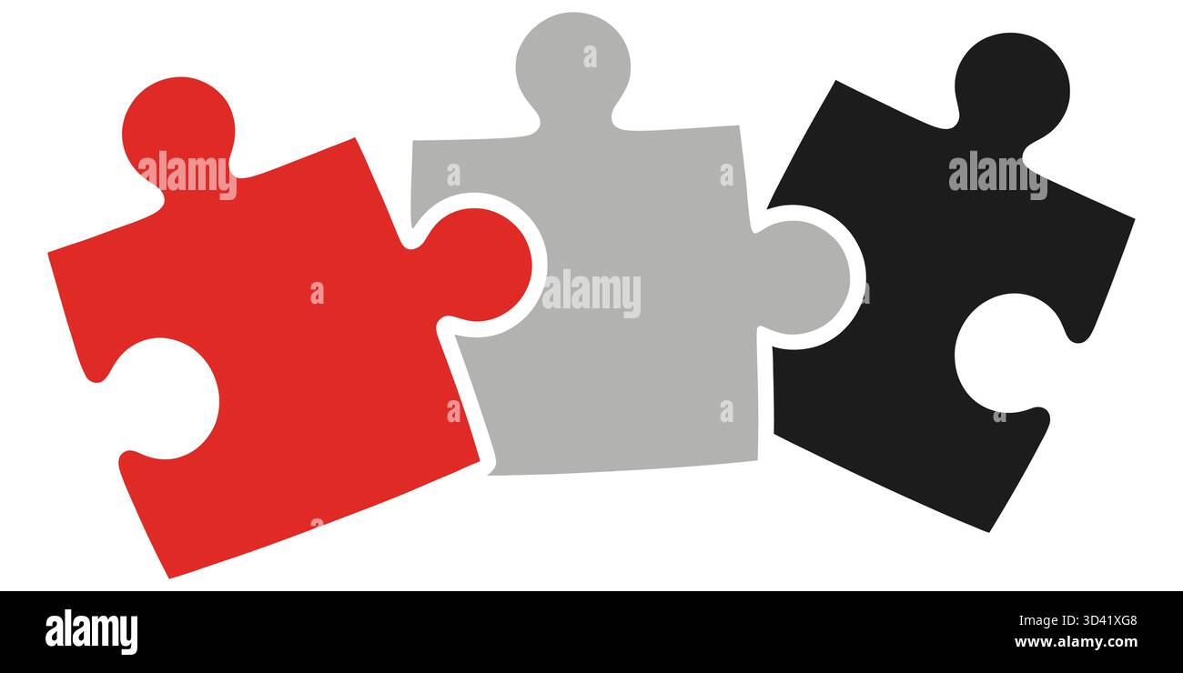 Red puzzle pieces on Stock Vector Images - Alamy