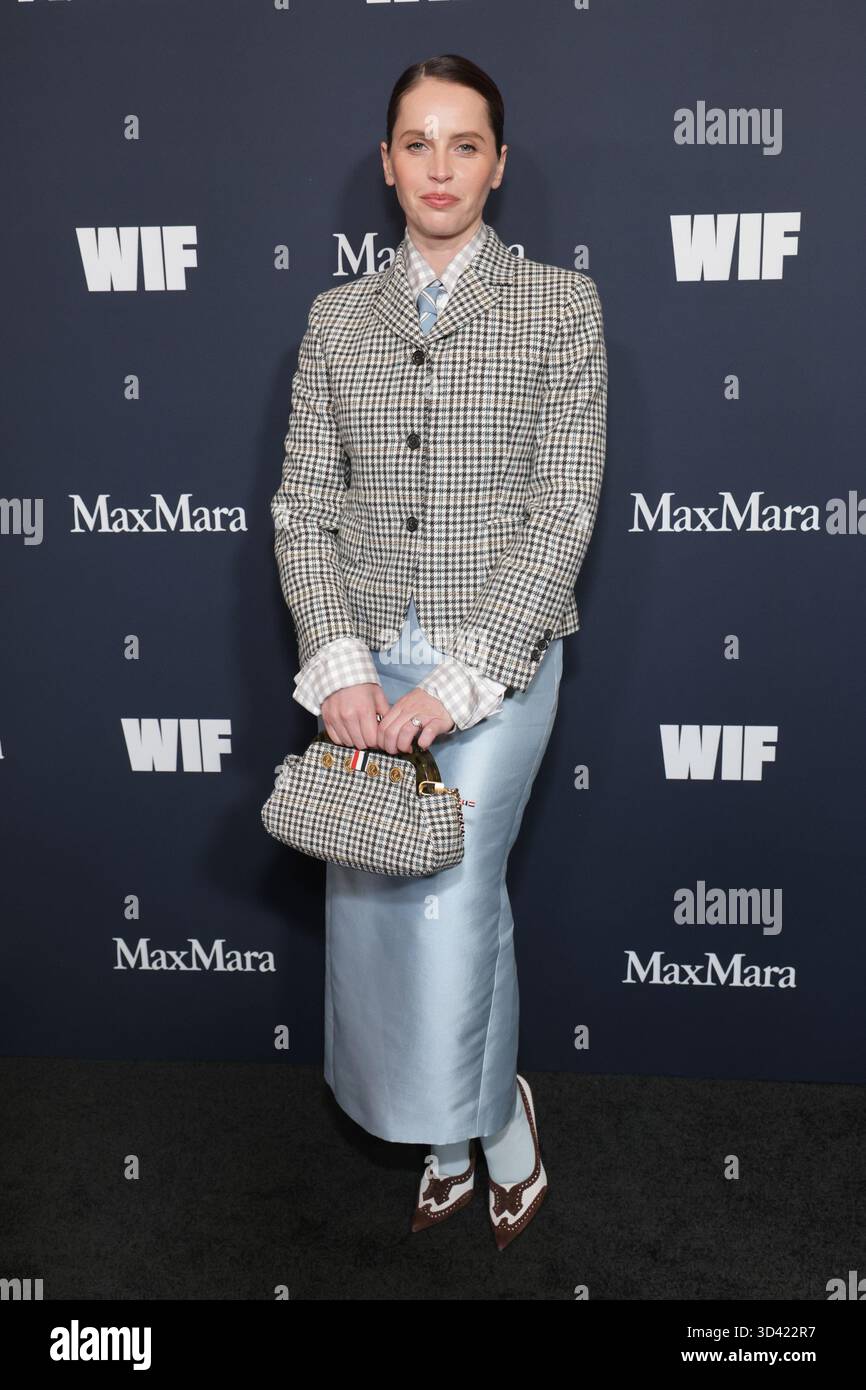 Felicity Jones attends the 2025 WIF Honors Presented By Max Mara at the ...